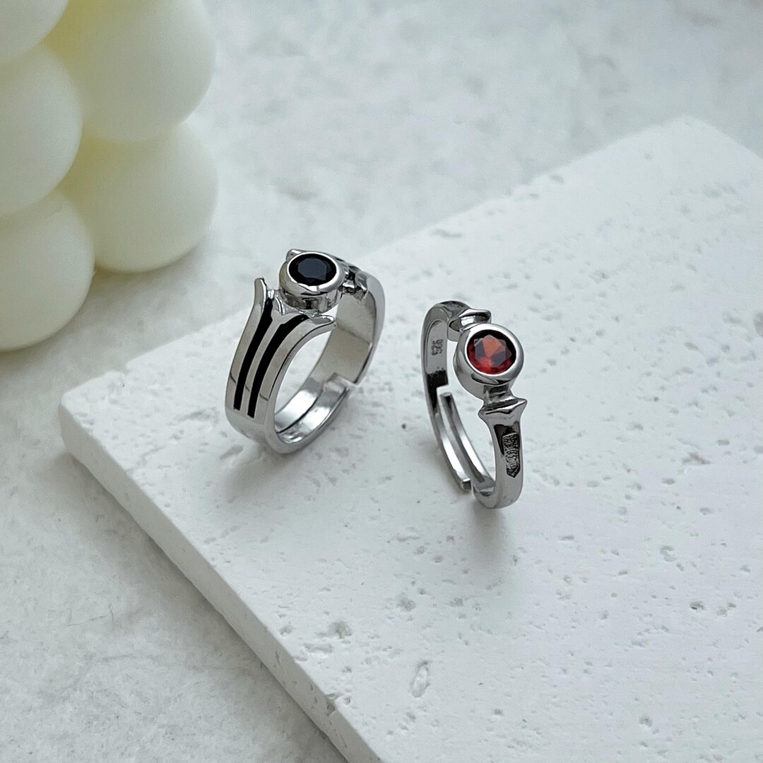 Sterling Silver Matching Couple Rings, Kirito Cosplay Adjustable Rings ...