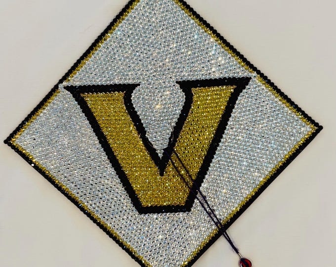 Rhinestone Graduation Cap, Bling Grad Cap, Bedazzled Grad Cap, College ...