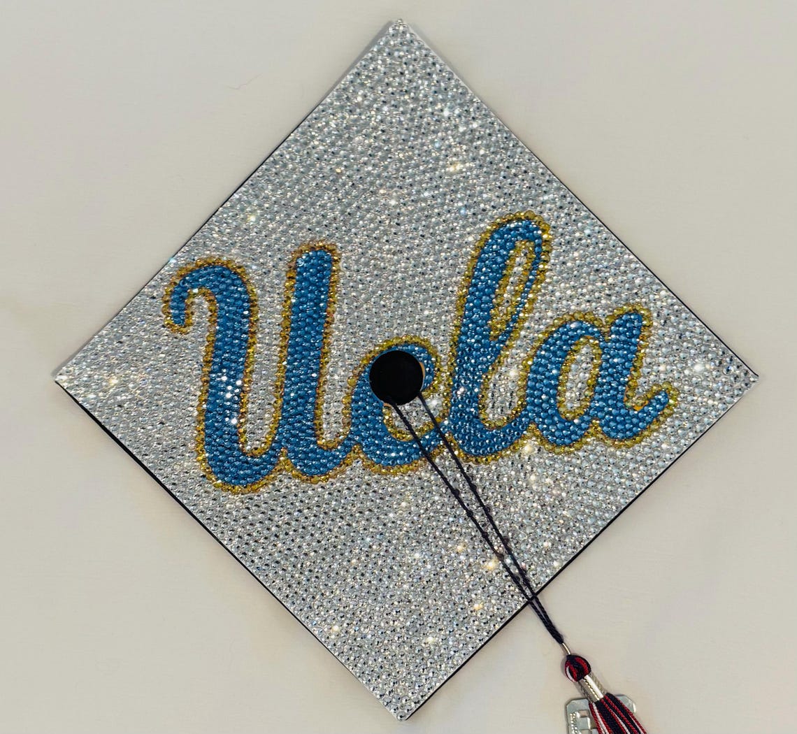 Rhinestone Graduation Cap, Bling Grad Cap, Bedazzled Grad Cap, College ...