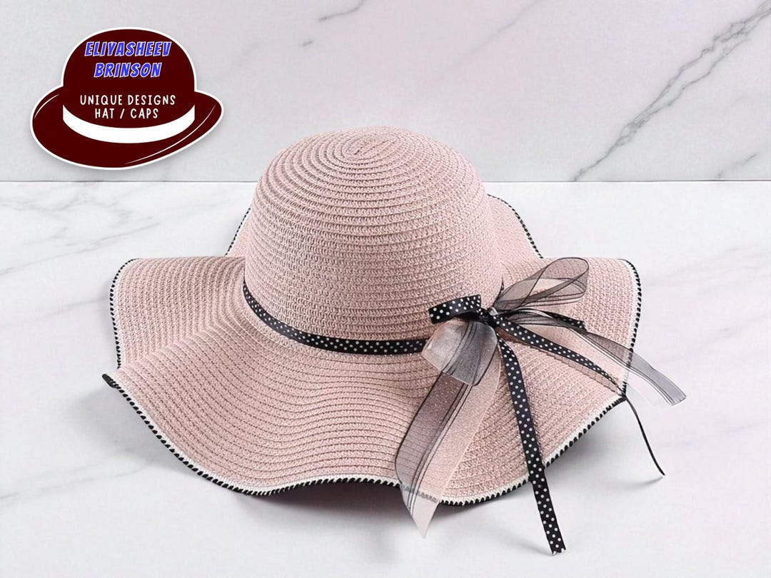 Wavy Brim Sun Hat With Ribbon: Beach Headwear - Etsy