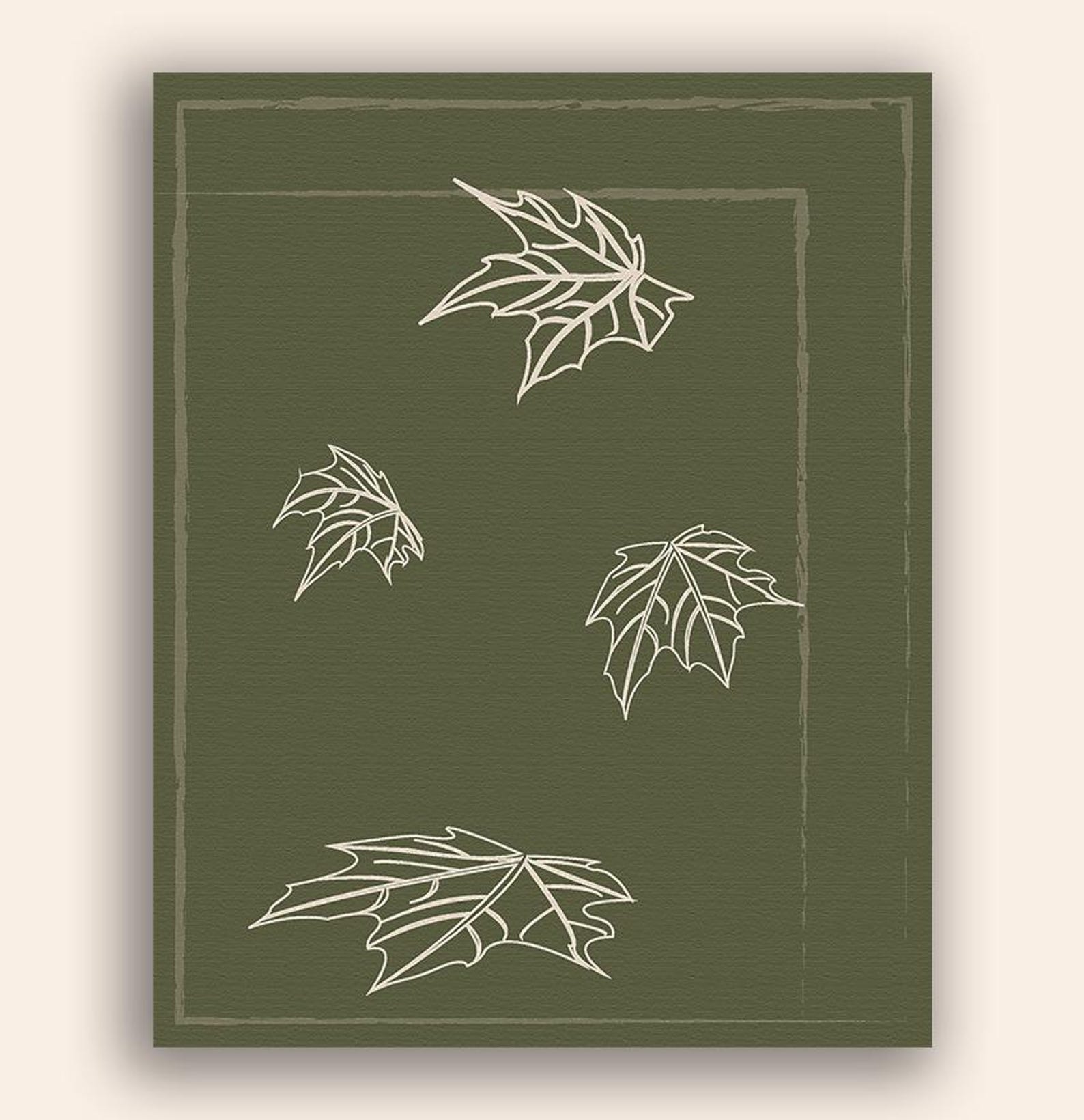 Minimalist Nature Leaf Triptych - Wall Art, Home Decor, Digital ...