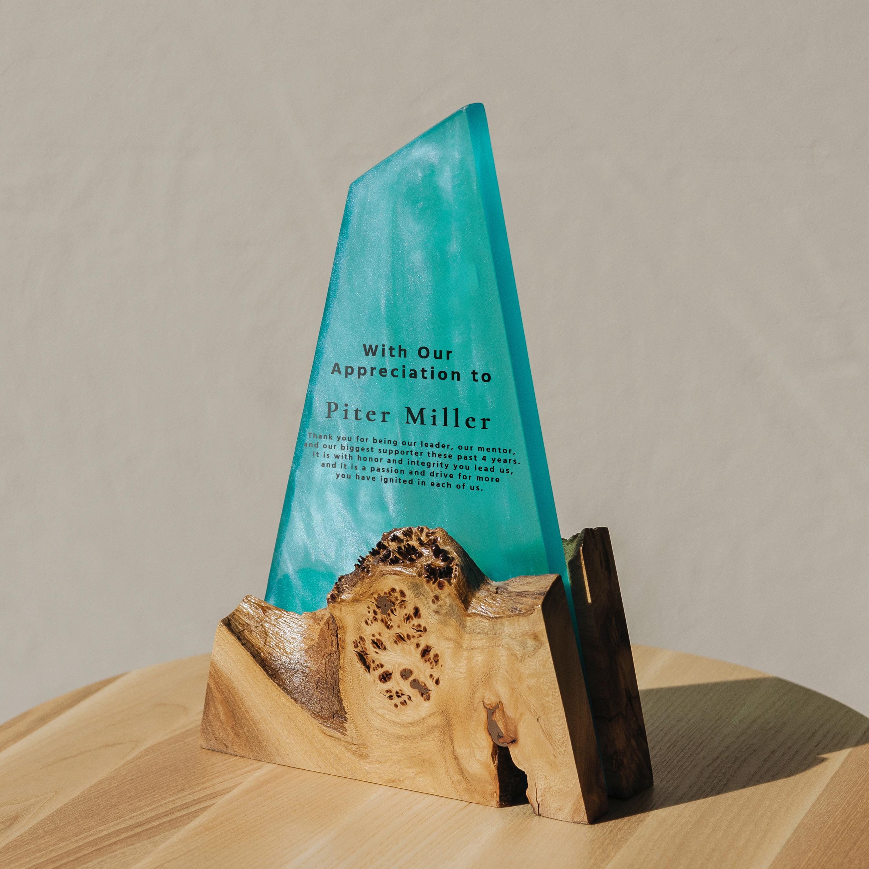 Epoxy & Wood Corporate Award as Teacher Appreciation Gift. Recognation ...