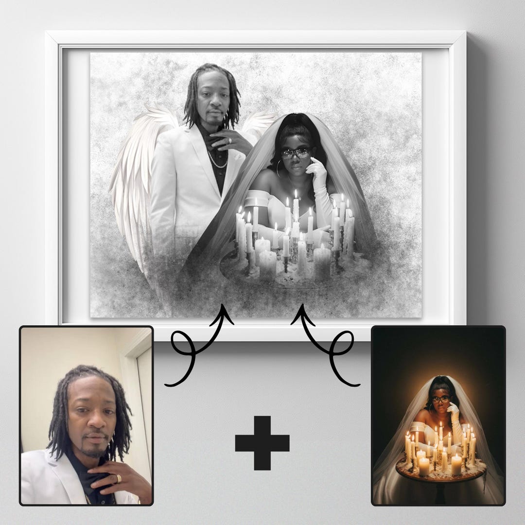 Custom Memorial Portrait, Dd Loved One to Photo, Add Person to Photo ...