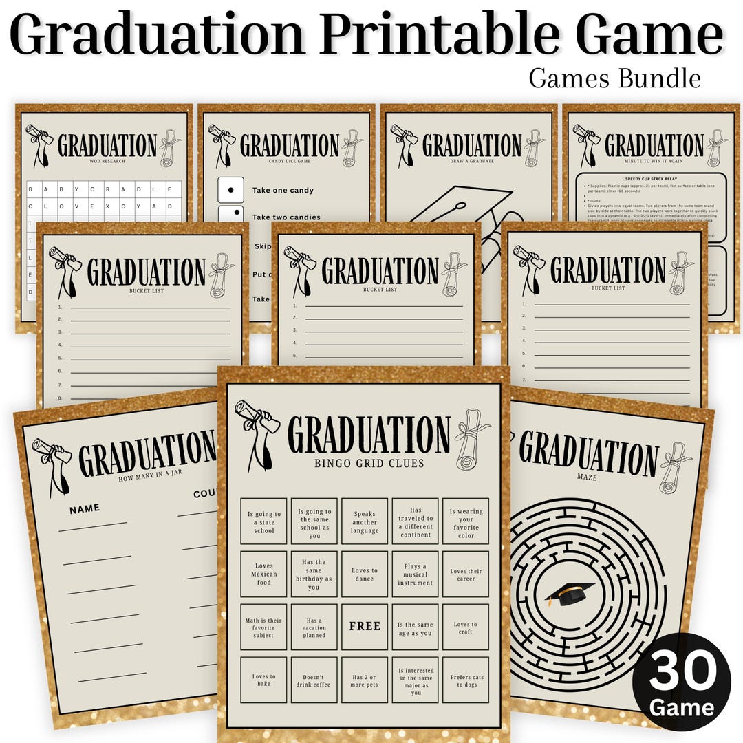 2026 Graduation Party Games Printable | Class of 2026 Grad Party ...