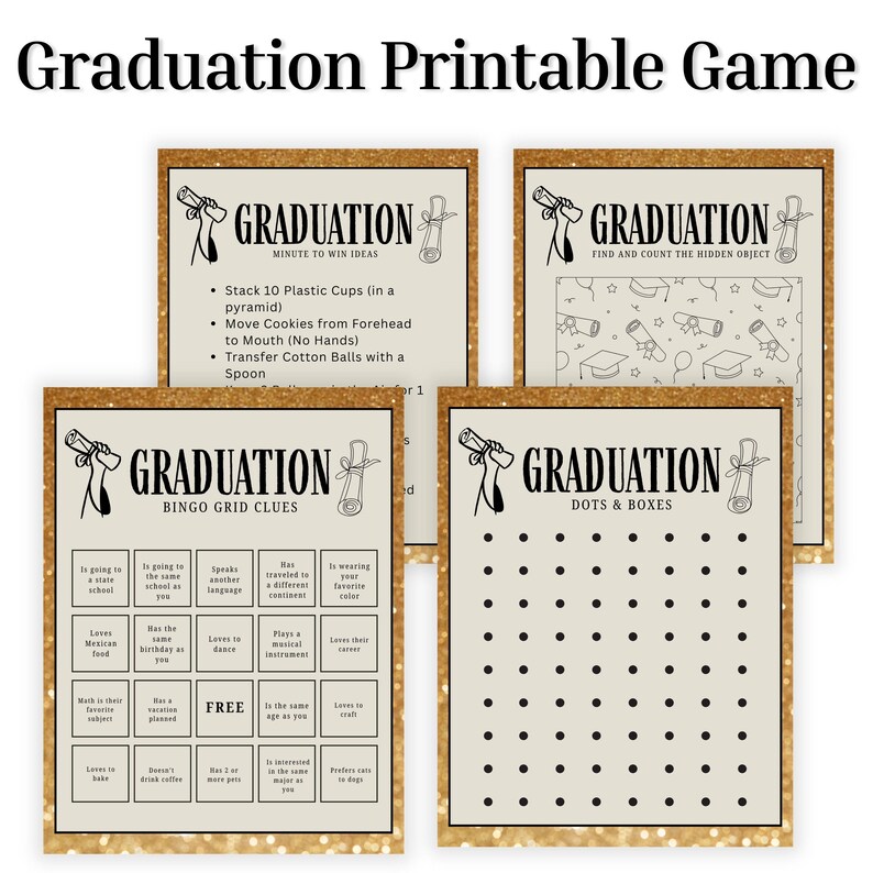 2026 Graduation Party Games Printable | Class of 2026 Grad Party ...