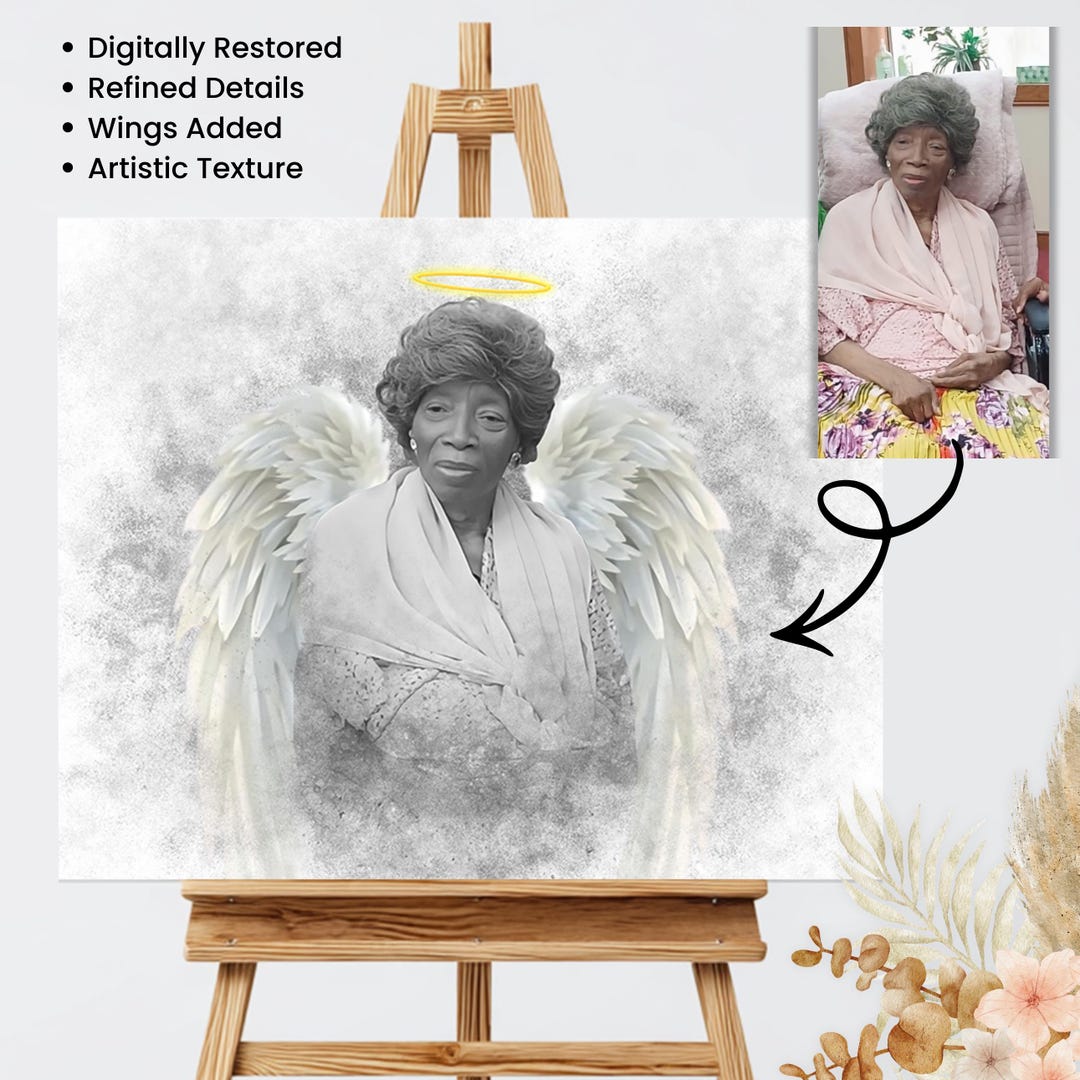 Custom Memorial Portrait, Dd Loved One to Photo, Add Person to Photo ...