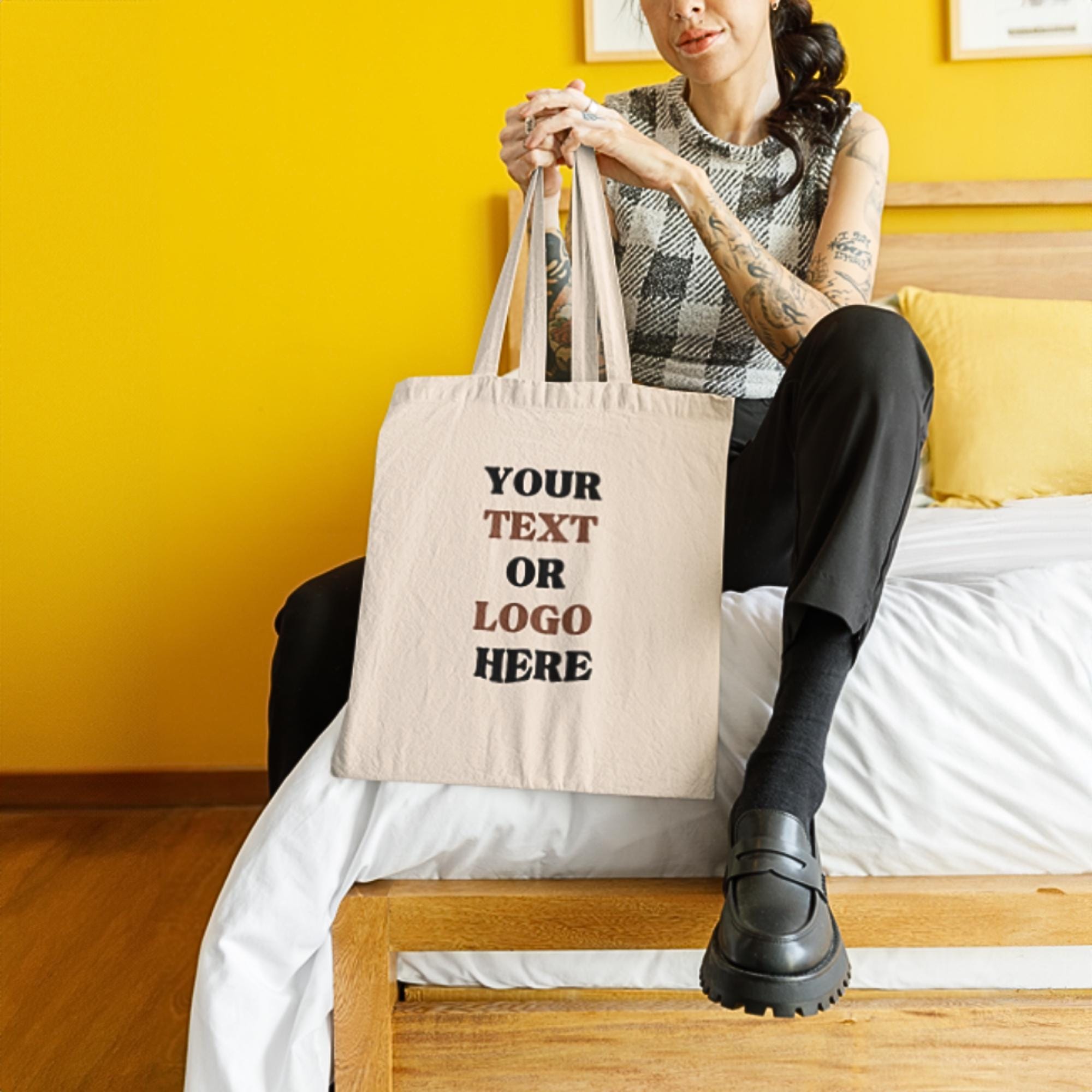 Personalized Logo Cotton Tote Bag: Reusable Eco-friendly Shoulder Bag ...