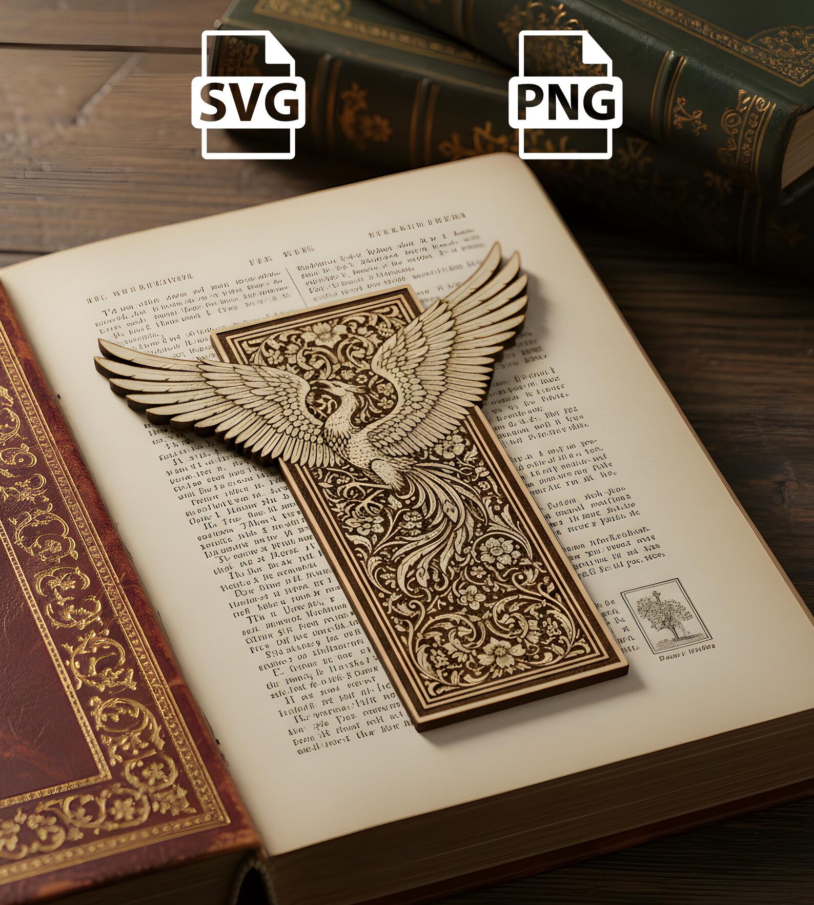 Phoenix SVG Laser Cut | Fantasy Bird Engraving Design | Bookmark ...