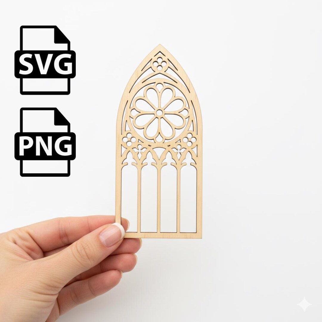 Gothic Floral Window SVG | Cathedral Arch Laser Cut File (digital ...