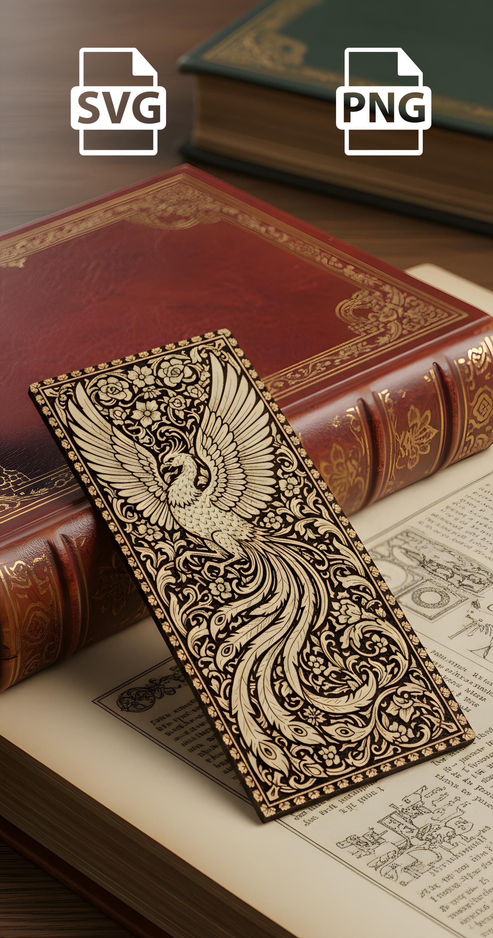 Phoenix SVG Laser Cut File | Fantasy Mythical Bird Engraving | Bookmark ...