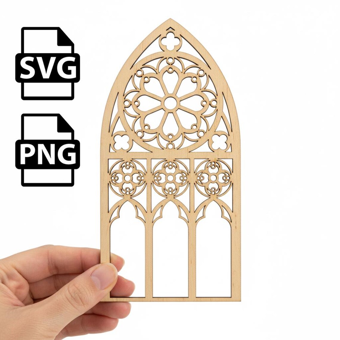 Gothic Rose Window SVG – Laser Cut Pattern | Medieval Arch Ornament ...