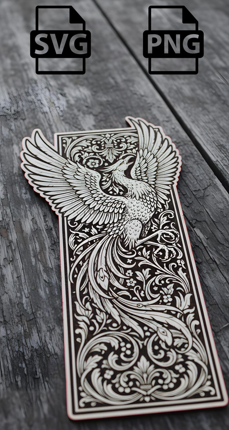 Phoenix SVG File for Laser Engraving | Mythical Bird Vector Art ...