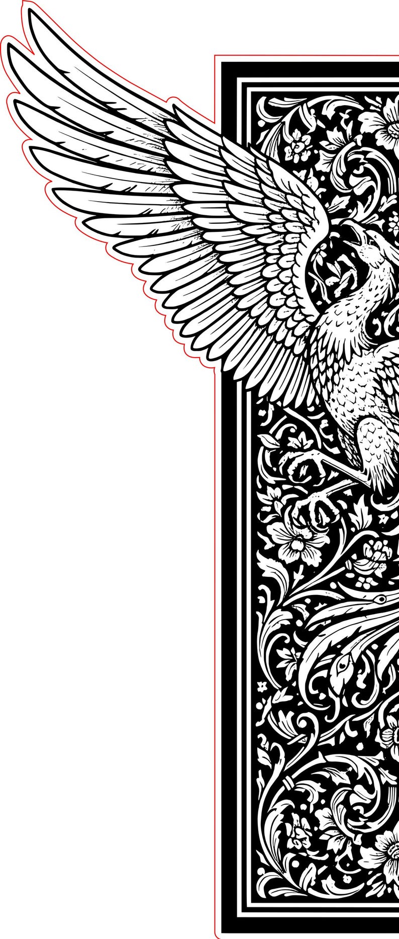 Phoenix SVG Laser Cut | Fantasy Bird Engraving Design | Bookmark ...