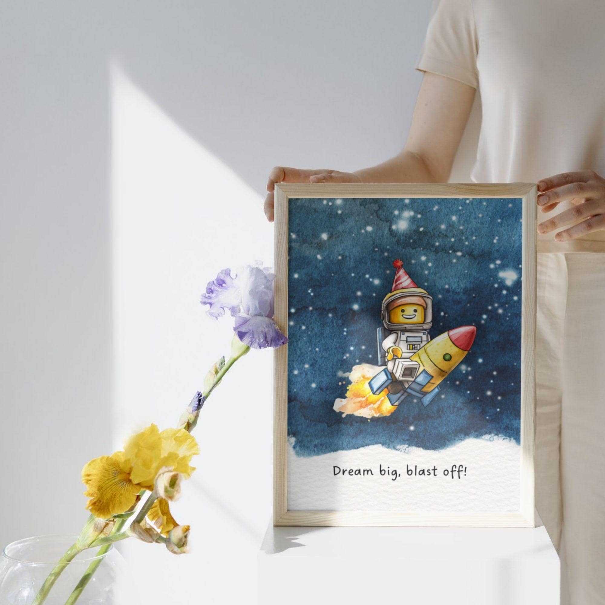 Building Block Party Clipart | Cute Watercolor Lego Inspired Kids ...