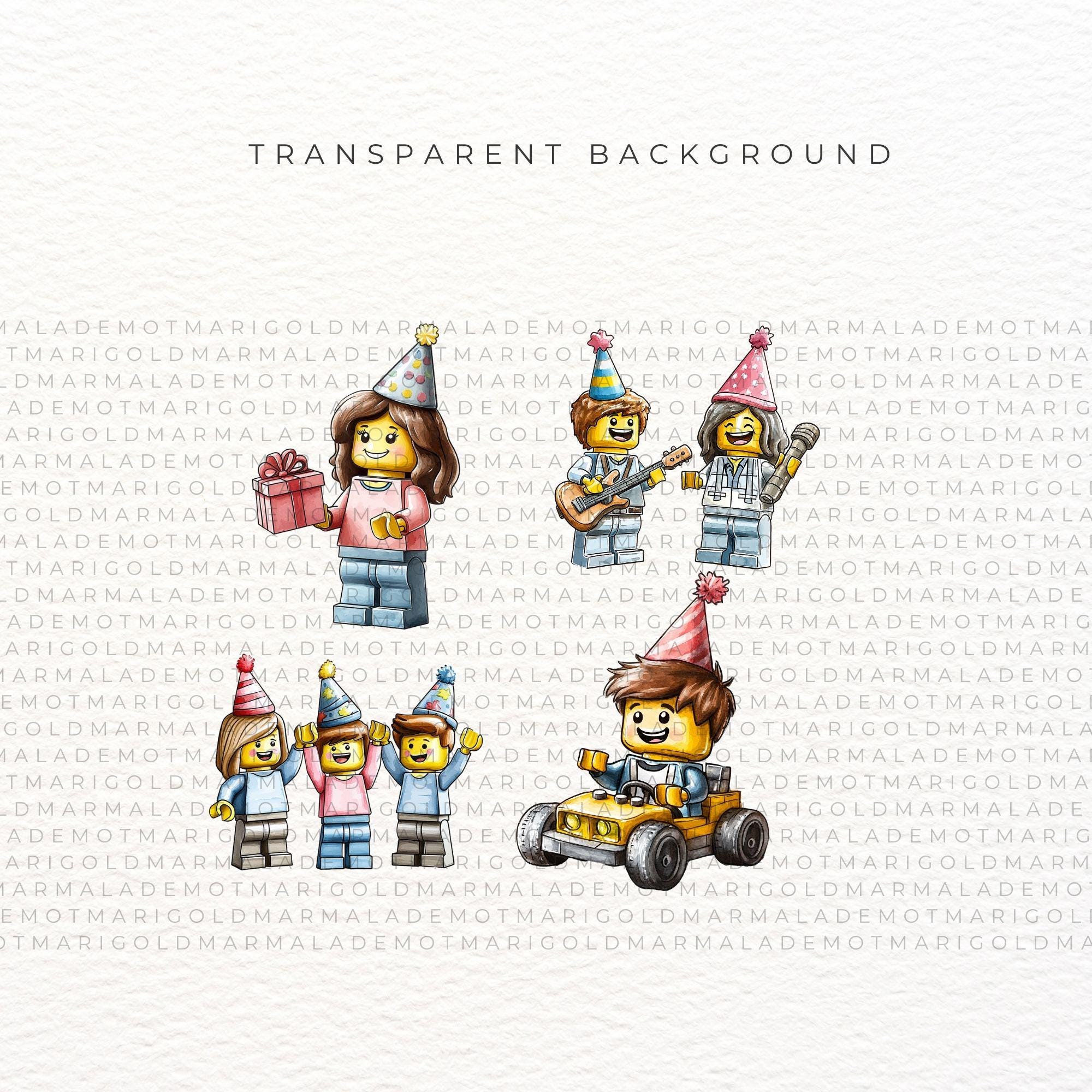 Building Block Party Clipart | Cute Watercolor Lego Inspired Kids ...