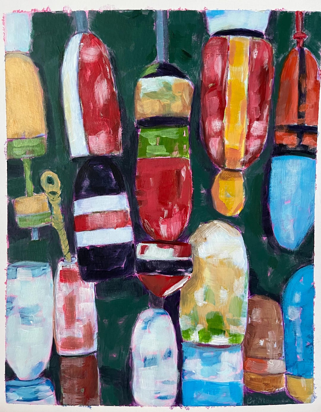 Buoys! Original Nautical Painting on Paper 8x10 Painting - Etsy