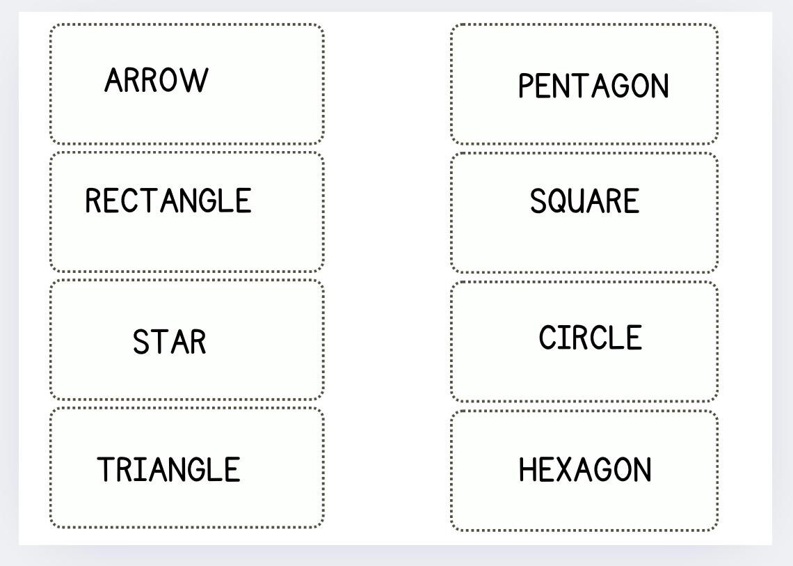 Children's Flashcards. Flashcard for Kids. Geometric Shapes. School ...