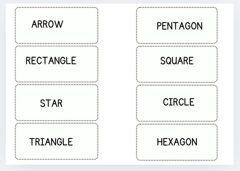 Geometric Shape Flashcards, Children's Flashcards. Flashcard for School ...