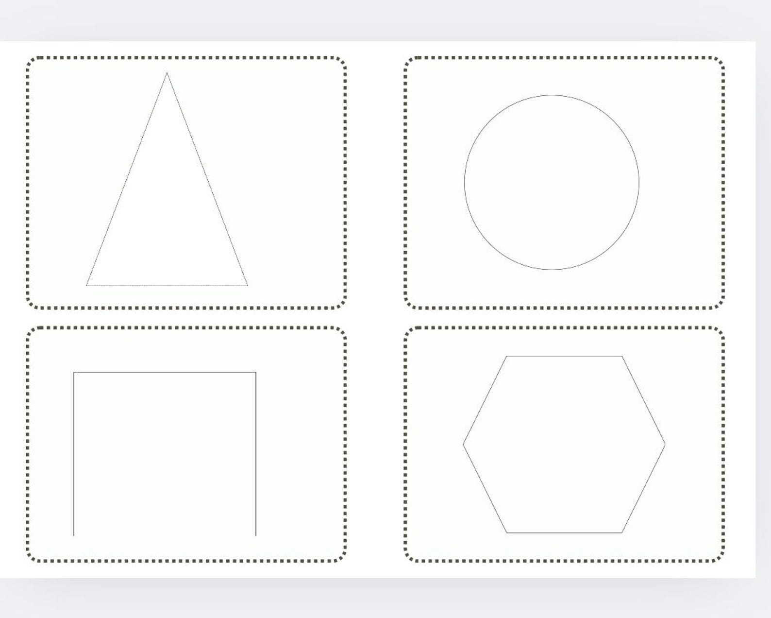 Geometric Shape Flashcards, Children's Flashcards. Flashcard for School ...