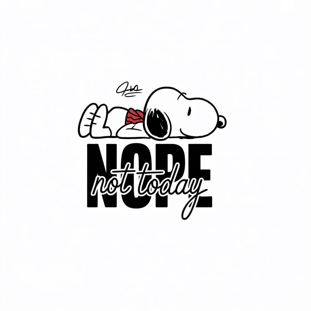 Sleepy Snoopy “nope Not Today” PNG SVG, Woodstock Digital Art, Funny ...
