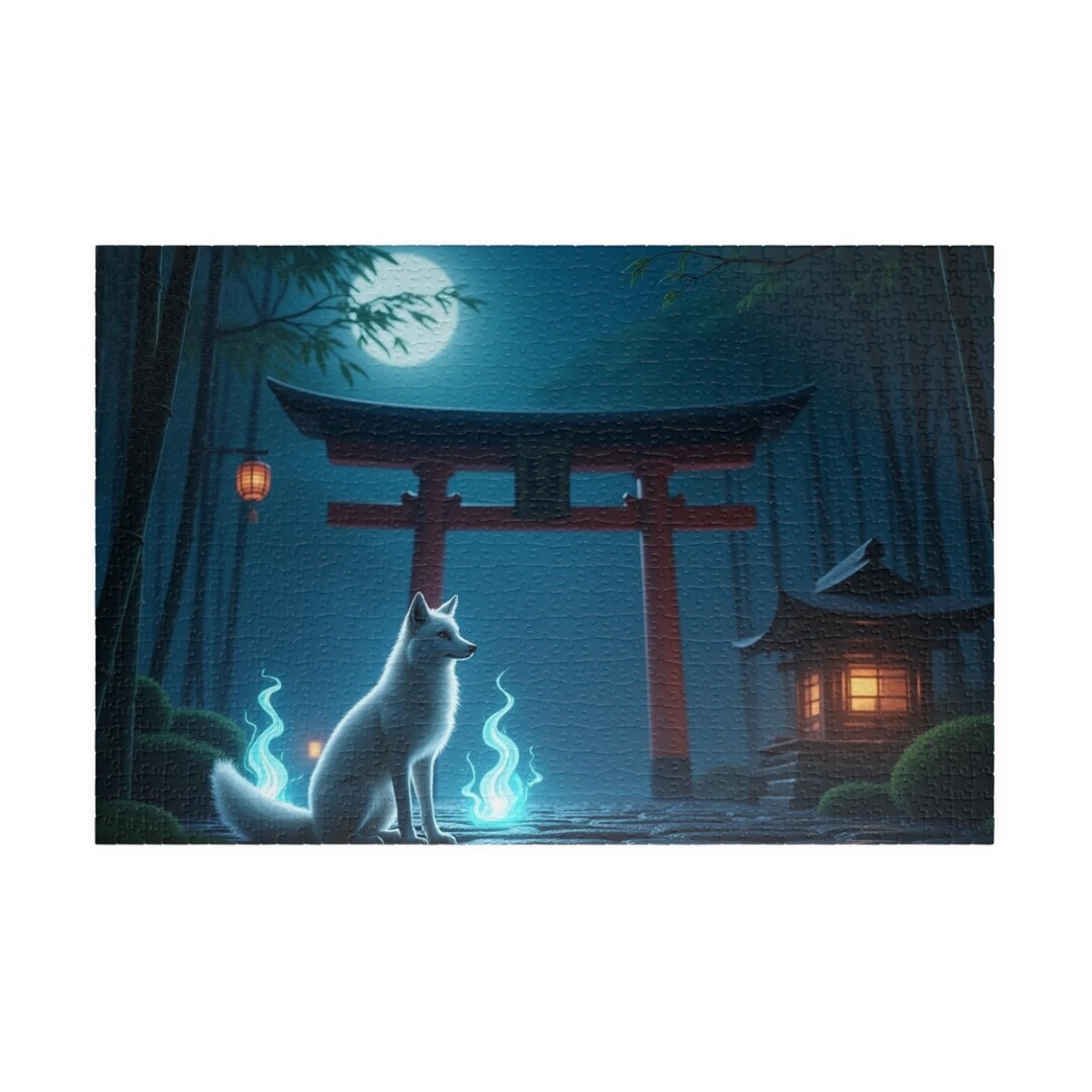 Foxfire & Bamboo Shrine - Mystical Kitsune Jigsaw Puzzle, Japanese ...