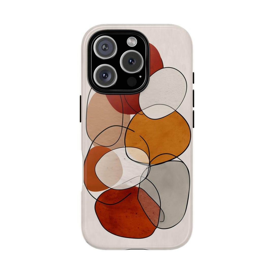 Minimalist Abstract Mineral Texture Phone Case, Earthy Beige Terracotta ...