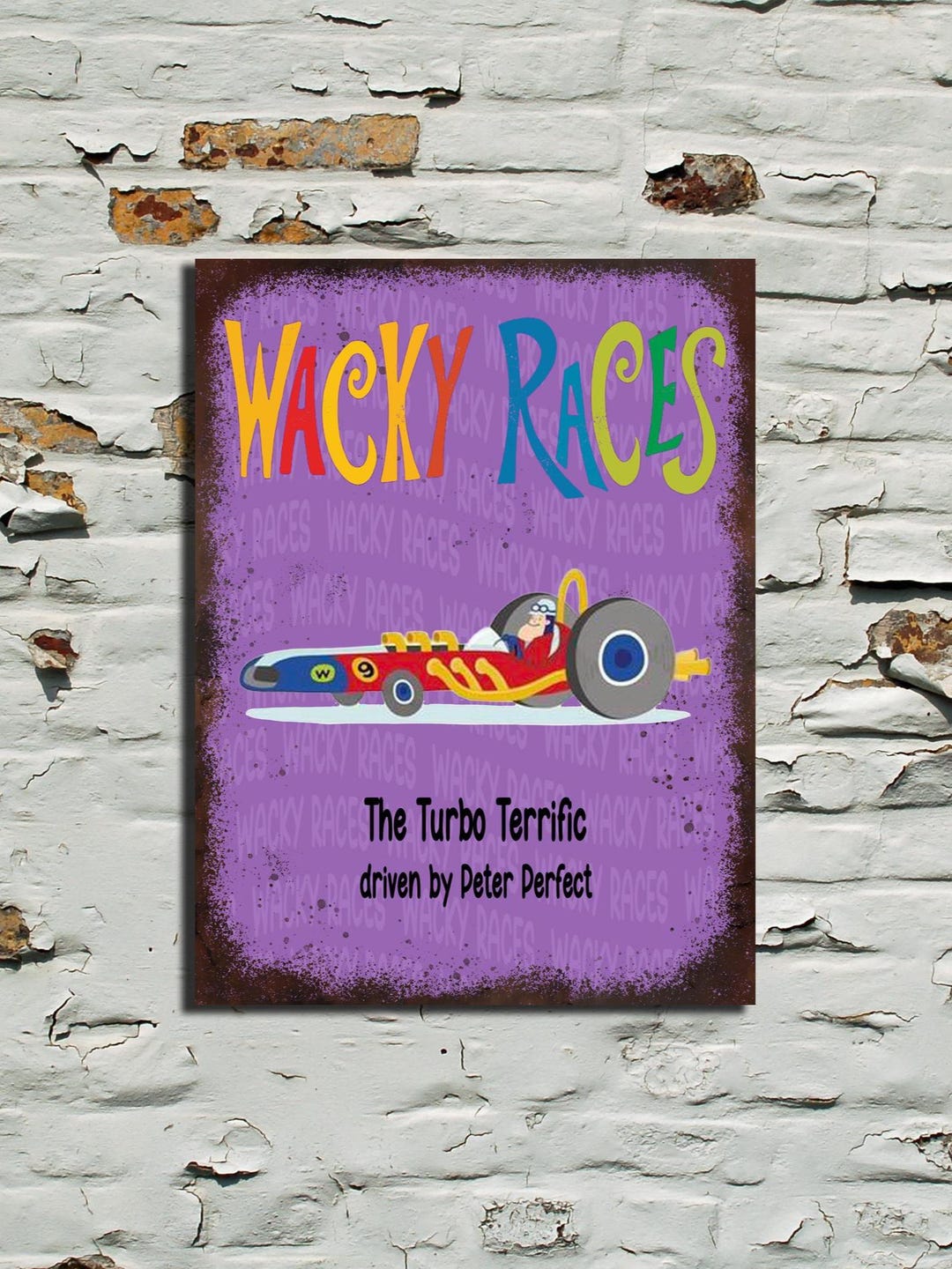Wacky Races the Turbo Terrific Metal Sign/plaque Man Cave, Shed - Etsy