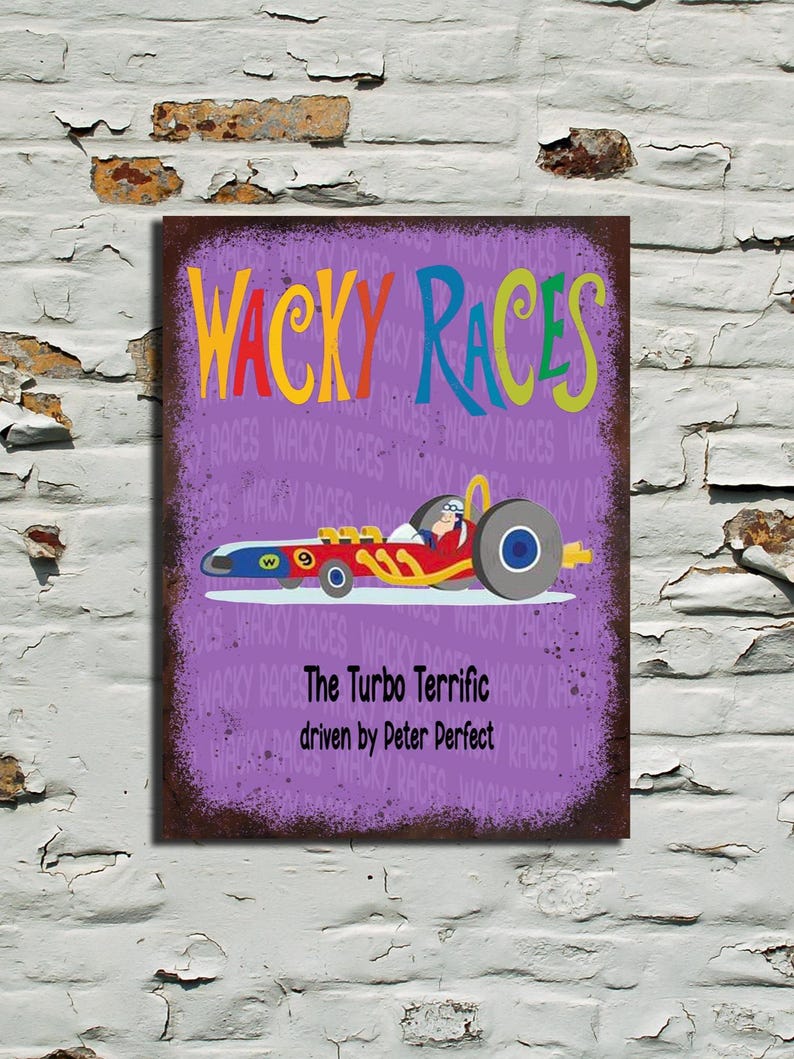 Wacky Races the Turbo Terrific Metal Sign/plaque Man Cave, Shed - Etsy