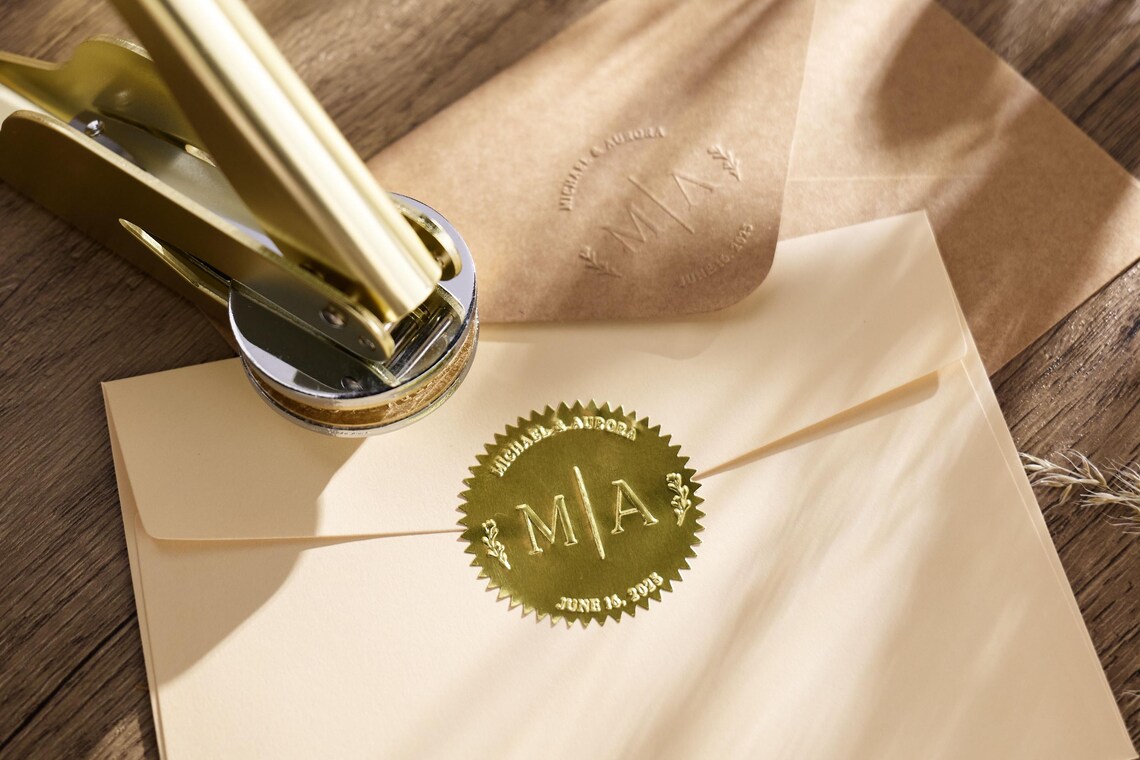 Wedding Envelope Embosser | Custom Last Name Embosser | Personalized ...