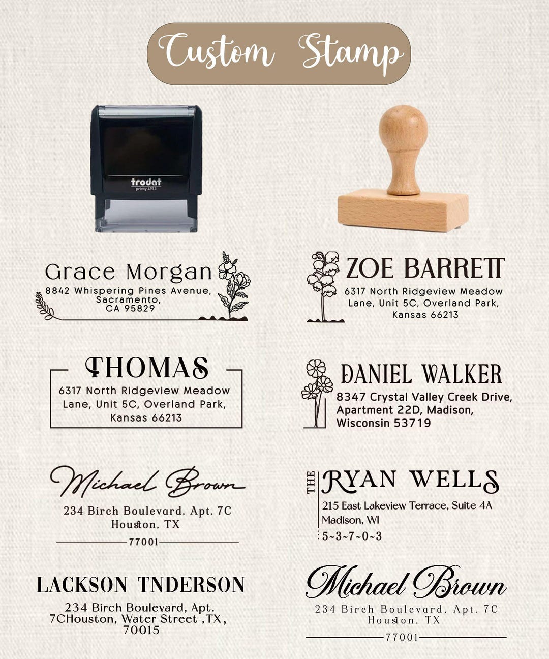 Custom Return Address Stamp | Self Inking Address Stamp | Personalized ...