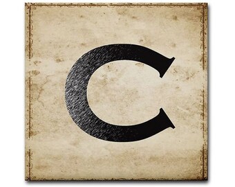 Single Letter Monogram Initial C Single Letter Vintage - Etsy