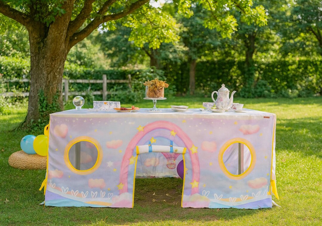Unicorn Castle Tablecloth Playhouse – Fairy Tale Table Tent for Kids ...