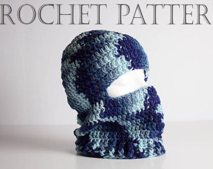 Crochet Ski Mask PATTERN Hunting Mask Ninja Style Riding Hood Winter ...