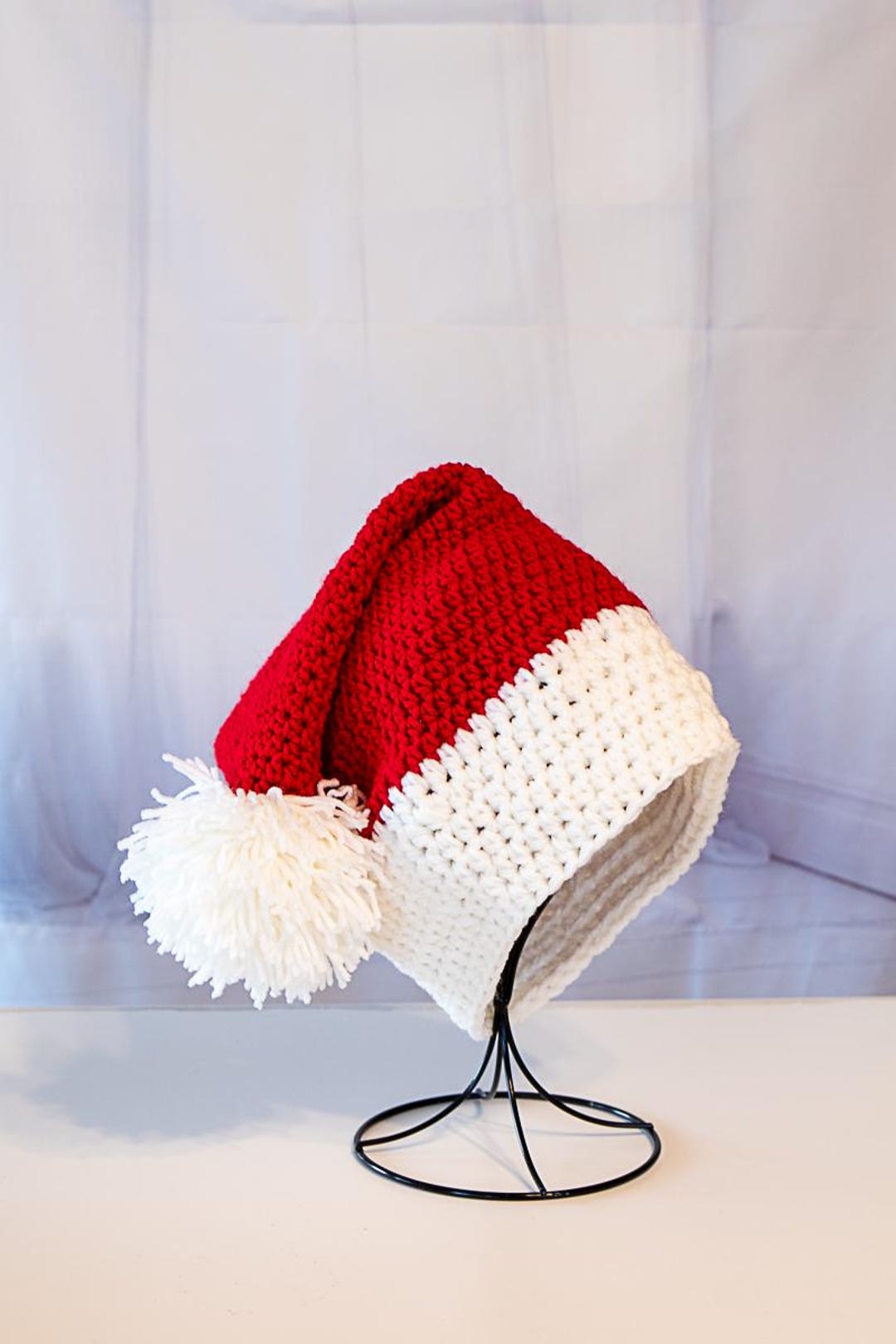 Handmade Santa Hat • Classic Crochet Santa Cap With Pom - #1005-B30 - Etsy