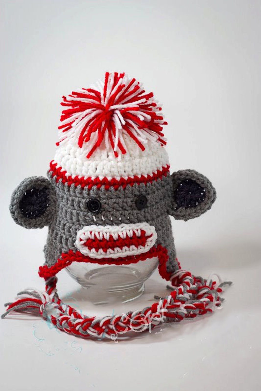 Hand Crochet Monkey Hat Newborn Photo Prop Crochet Animal Hat Monkey ...