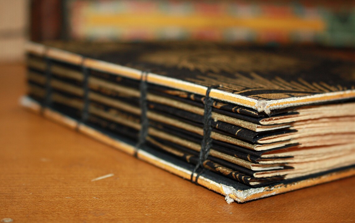 Evil Eye Journal Black and Gold Dream Journal Coptic Bound - Etsy