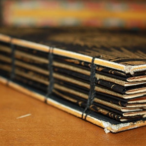 Evil Eye Journal, Black and Gold Dream Journal, Coptic Bound, Spell ...