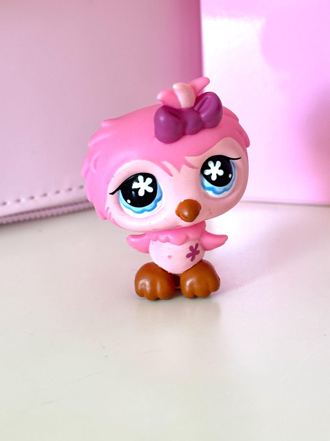 Littlest Pet Shop, LPS Pink Owl With Bow #496 Authentic - Etsy