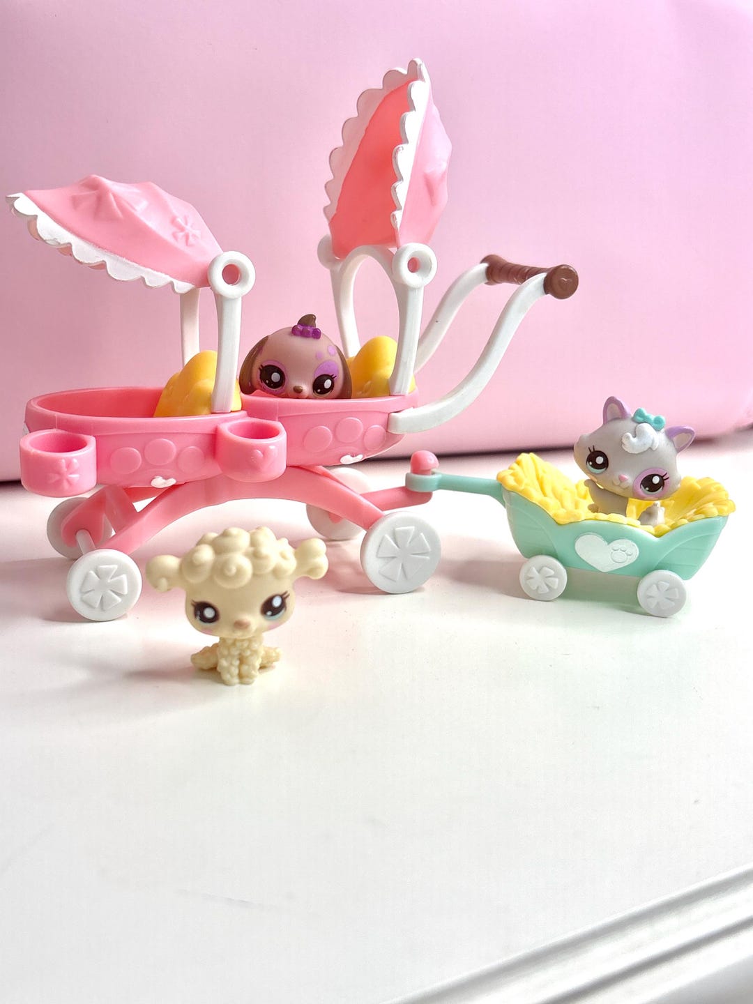 Littlest Pet Shop Cutest Pets Sunny Stroll With Babies Baby Mini LPS ...