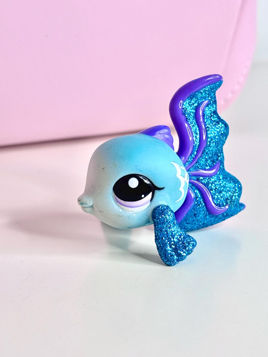 Littlest Pet Shop #2129 Blue and Purple Glitter Sparkly Fish Lps ...