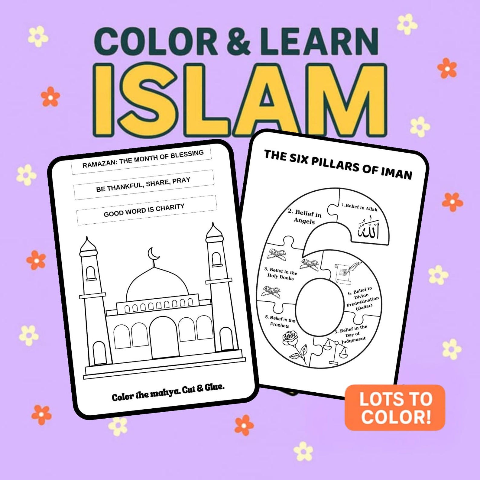 Islamic Coloring Book for Kids: Hadiths & Ayahs and Activities, 25 ...