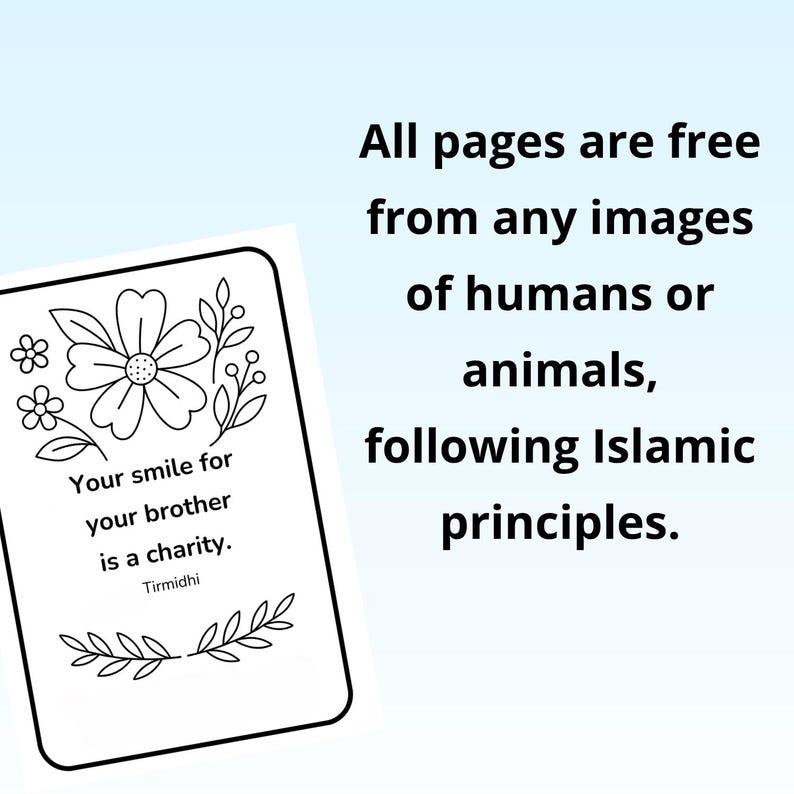 Islamic Kids Coloring Book: Hadith & Ayats, Learning Activity - Etsy