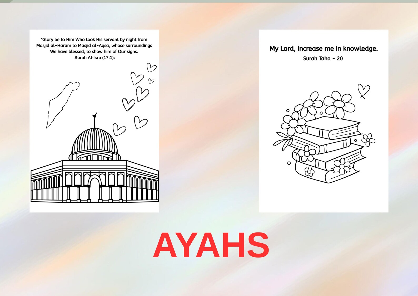 Islamic Coloring Book for Kids: Hadiths & Ayahs and Activities, 25 ...