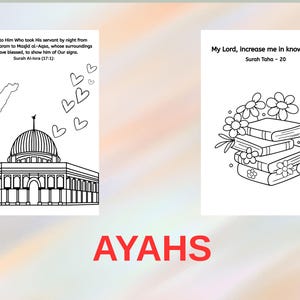 Islamic Coloring Book for Kids: Hadiths & Ayahs and Activities, 25 ...