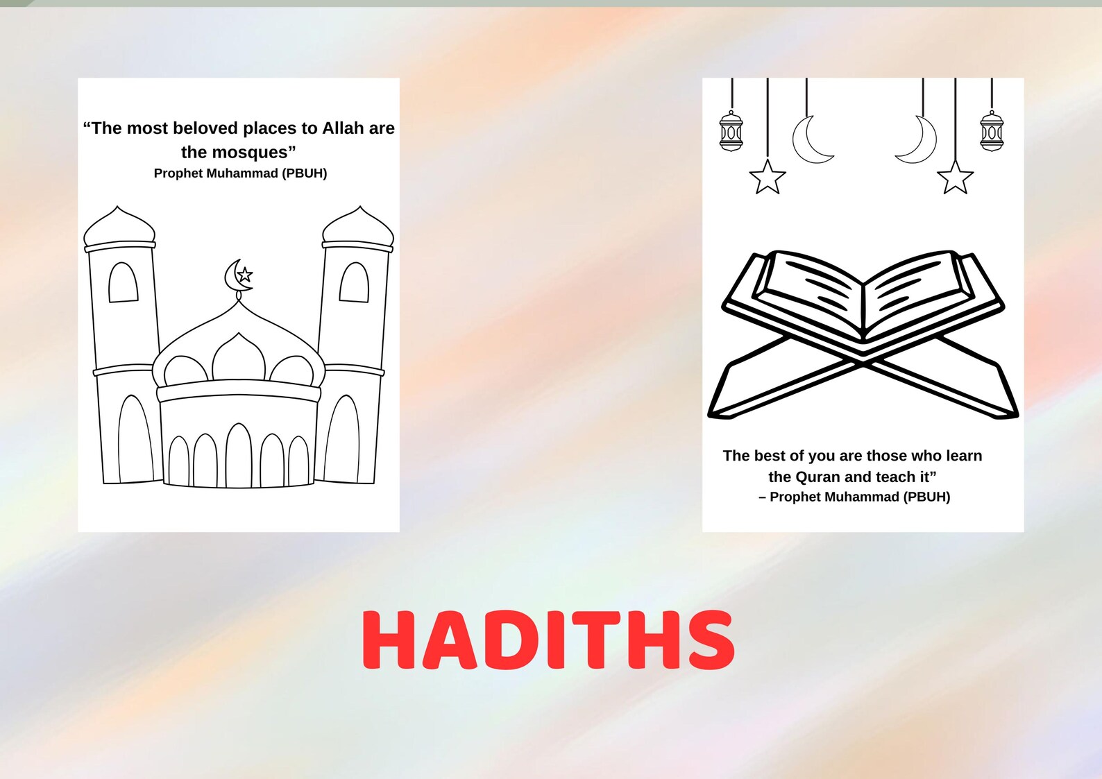 Islamic Coloring Book for Kids: Hadiths & Ayahs and Activities, 25 ...