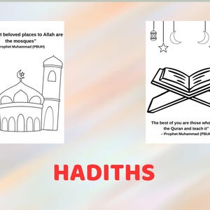 Islamic Coloring Book for Kids: Hadiths & Ayahs and Activities, 25 ...