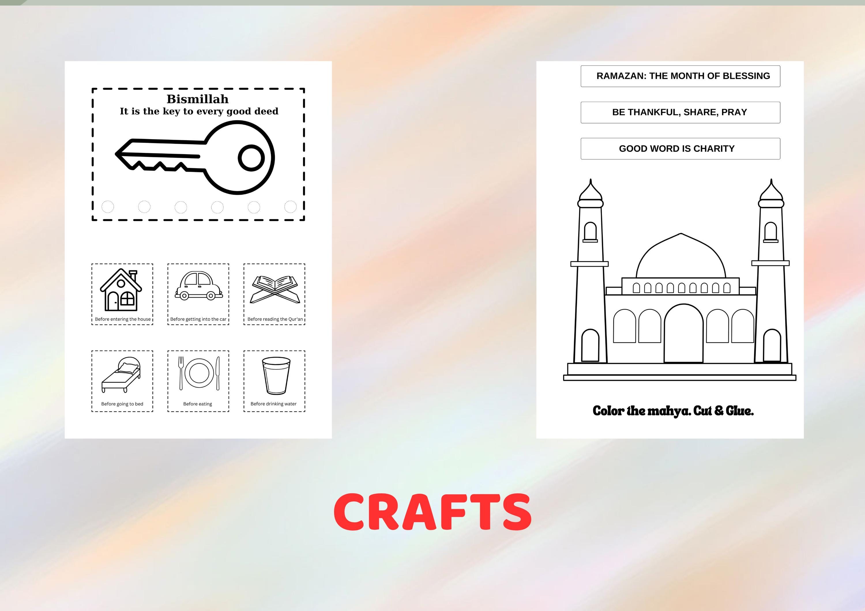 Islamic Coloring Book for Kids: Hadiths & Ayahs and Activities, 25 ...