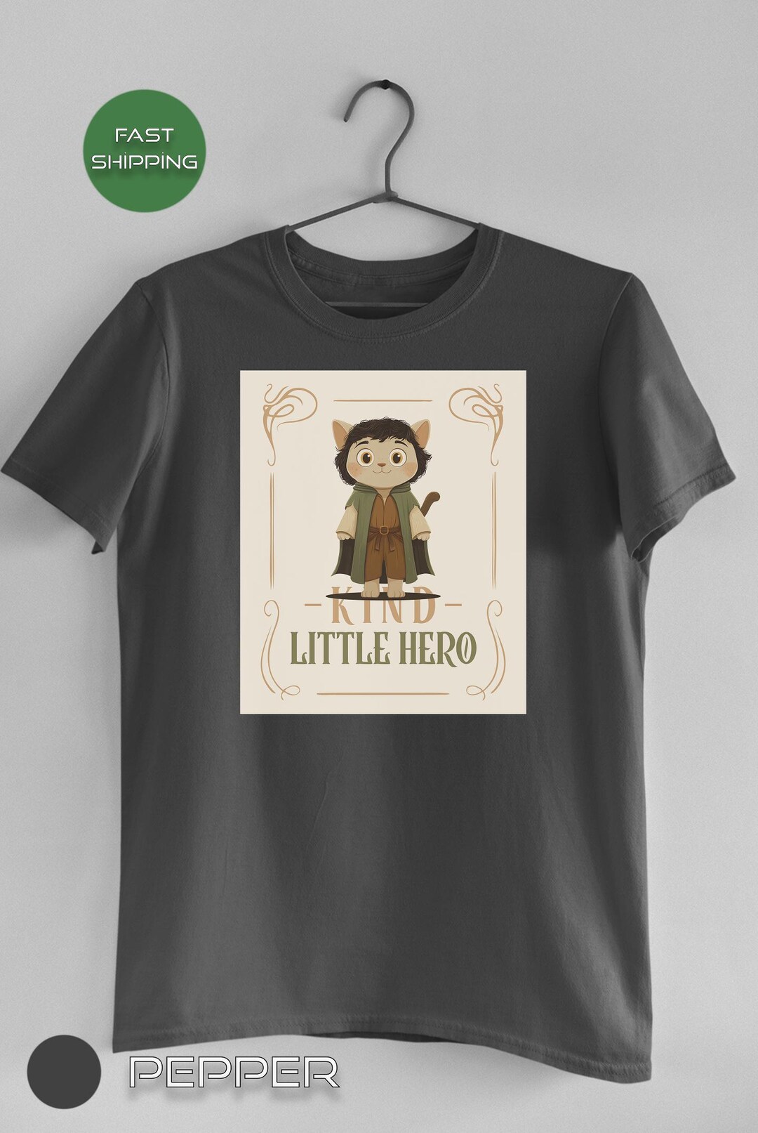 Kind Little Hero Hobbit Cat Shirt, Lotr Shirt Fantasy Adventure Kitten ...
