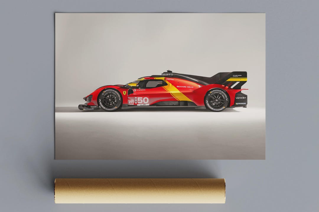 Ferrari 499P Le Mans Hypercar Poster: Sleek Automotive Wall Art - Etsy
