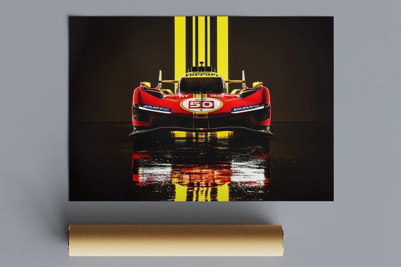 Ferrari Poster, Le Mans Hypercar Wall Art, Ferrari Gift Idea, Fine Art ...